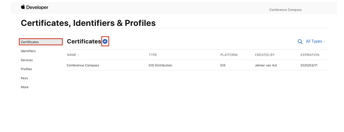 Creating iOS certificates for publishing to the App Store